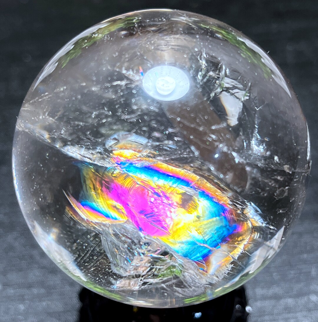 Extra Large Clear Rainbow White Crystal Quartz Sphere/rainbow Crystal ...