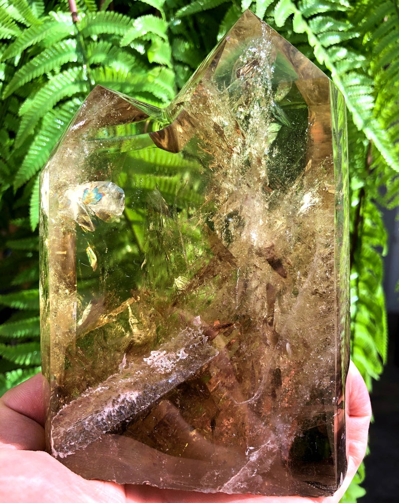 Natural Large Transparent Headed Yellow Citrine Crystal Quartz Point ...
