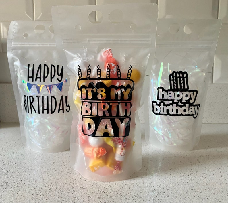 Birthday Drink Pouches Happy Birthday It's My Birthday - Etsy