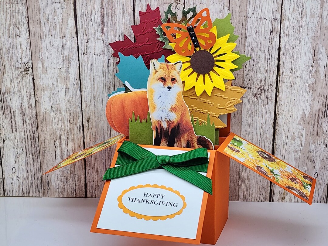 3D Thanksgiving Card, Happy Thanksgiving Card, Thanksgiving Box Card ...