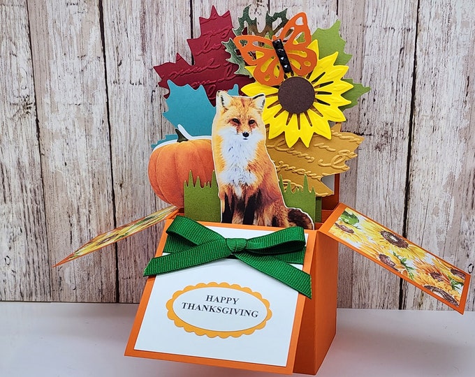 3D Thanksgiving Card, Happy Thanksgiving Card, Thanksgiving Box Card ...