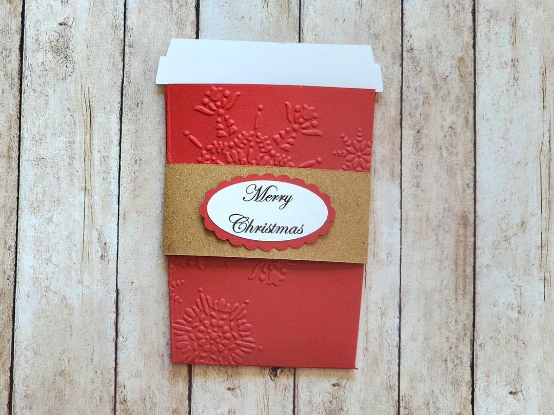 CUSTOM Happy Holidays Gift Card Holder, Coffee Cup Gift Card Holder ...