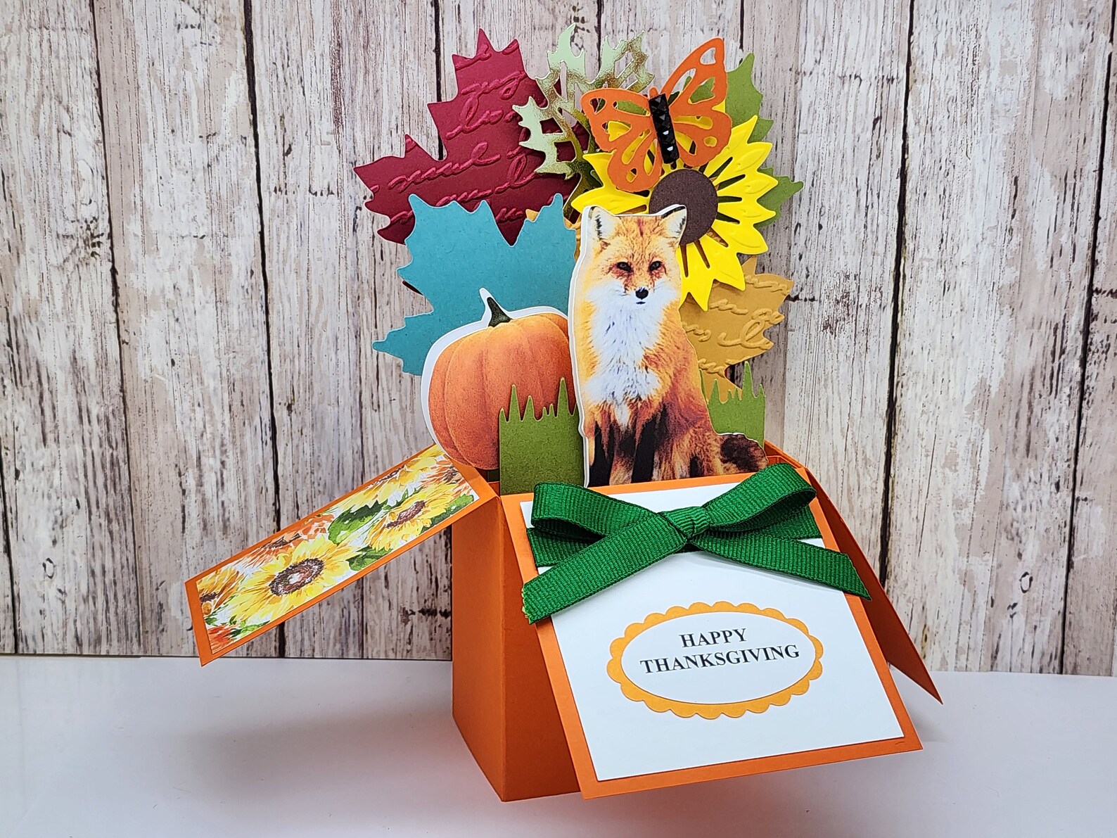 3d Thanksgiving Card, Happy Thanksgiving Card, Thanksgiving Box Card ...