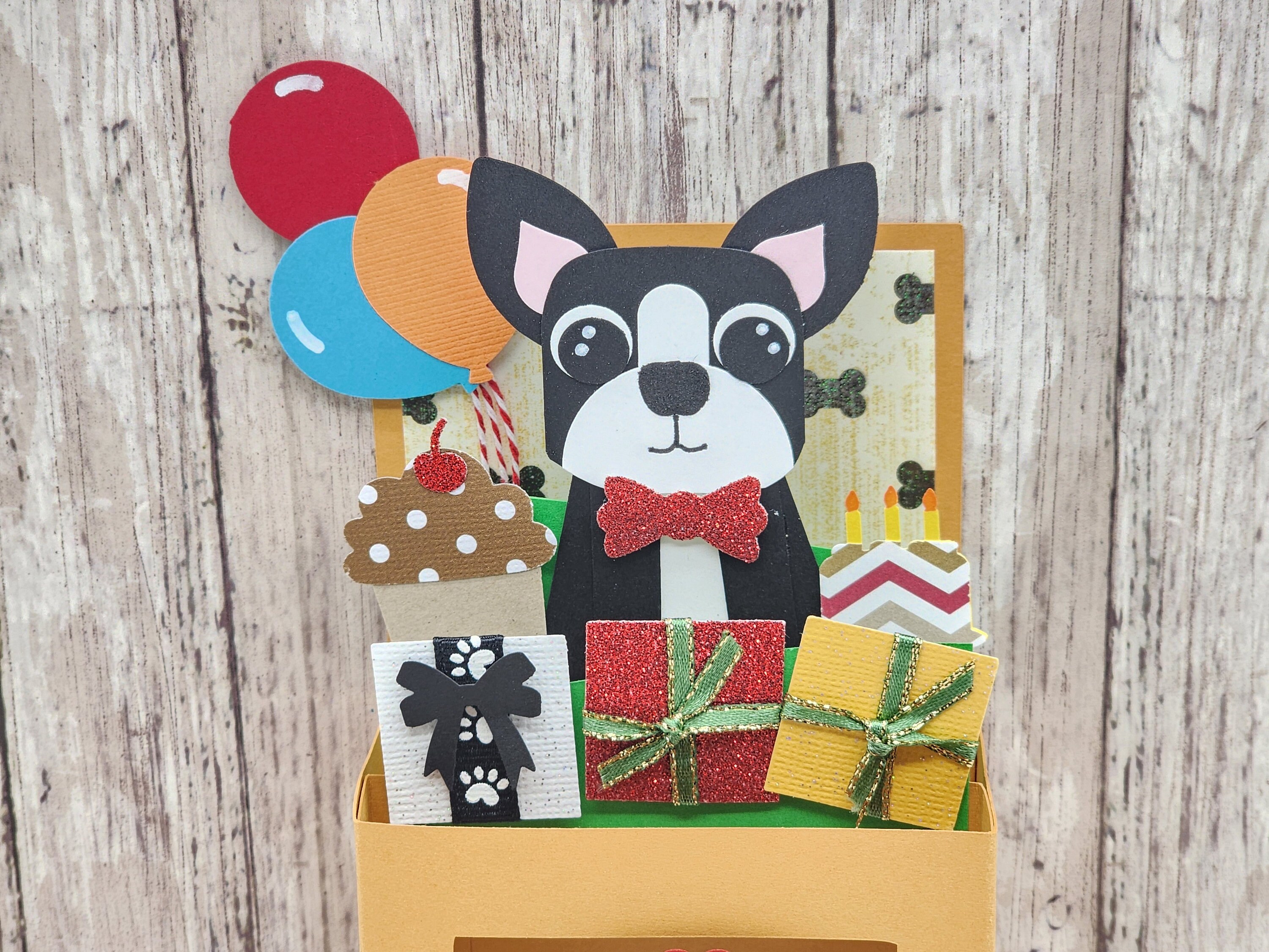 Happy Birthday Card Boston Terrier Card Handmade Pop up Card - Etsy