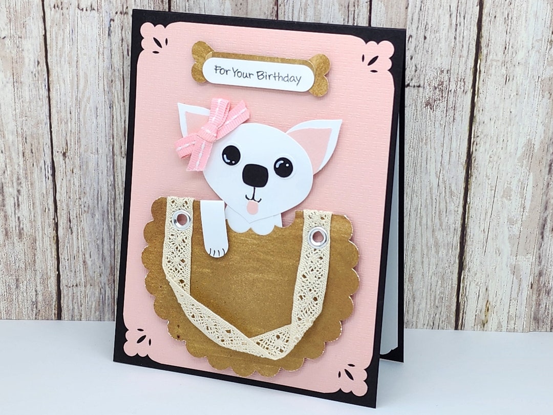 White Chihuahua Card Handmade Dog Card Pet Card Happy - Etsy