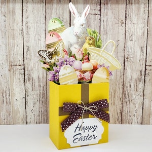 Easter Box Card, Handmade Easter Box Card, Easter Bunny Card, Bunny ...