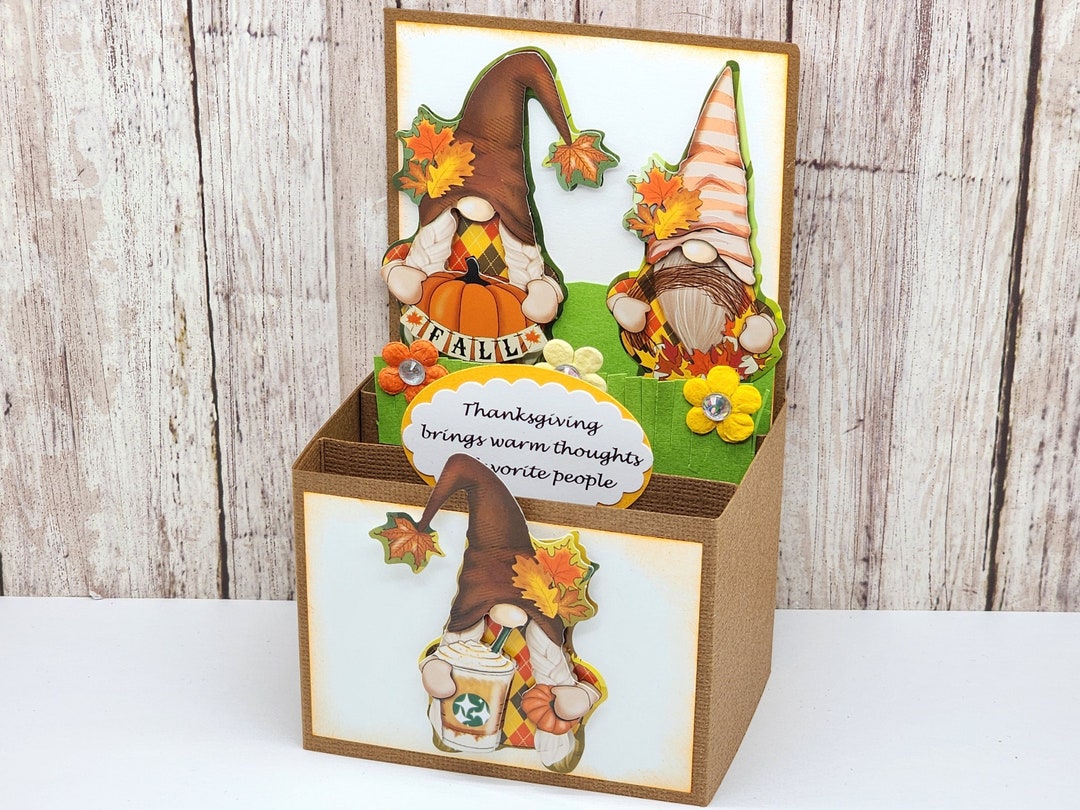 Thanksgiving Pop Card, Pop up 3D Box Card, Thanksgiving Card, Handmade ...