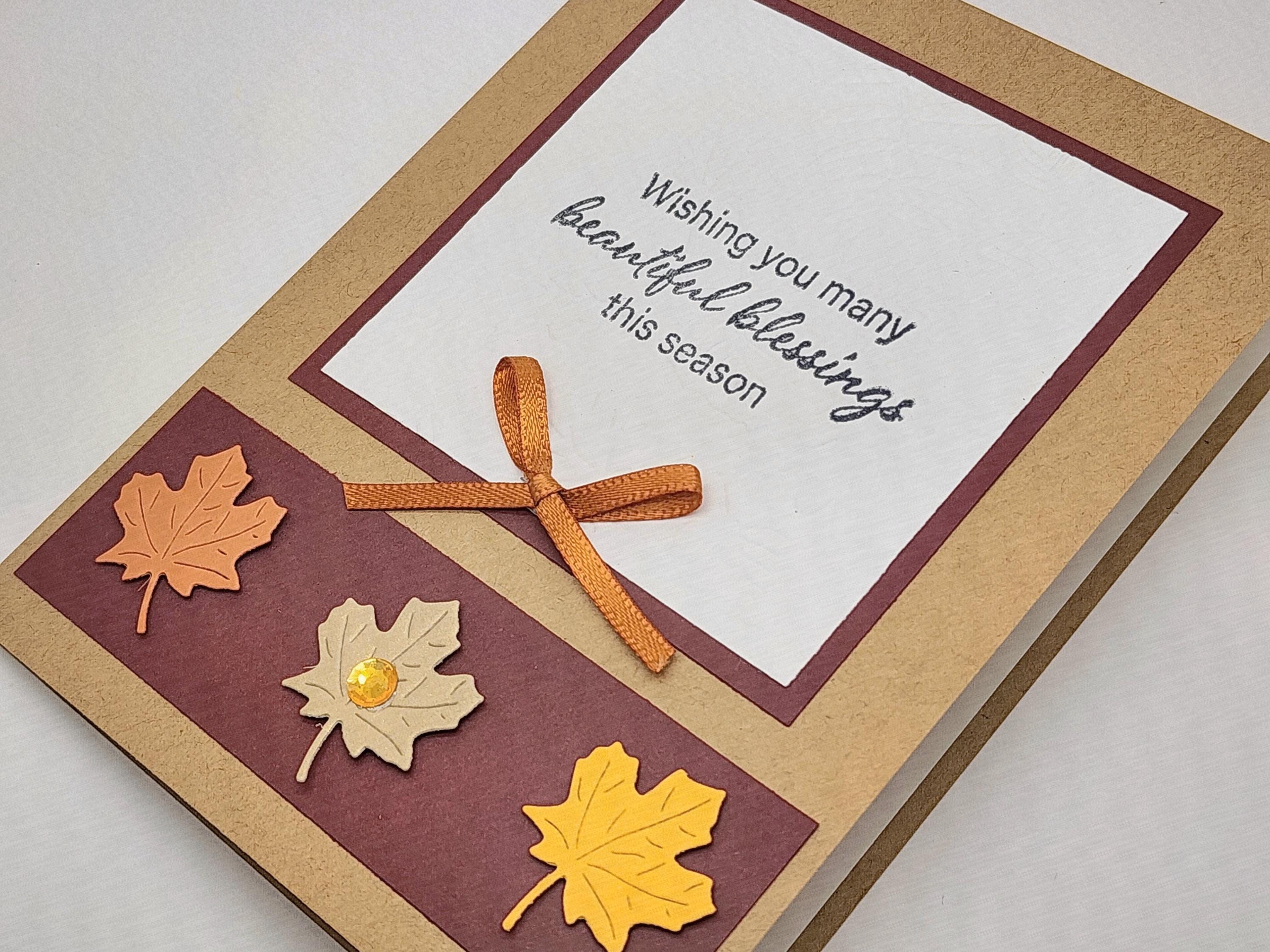 Fall Card KIT, Handmade Thanksgiving Cards, Handmade Card, Card Kit ...