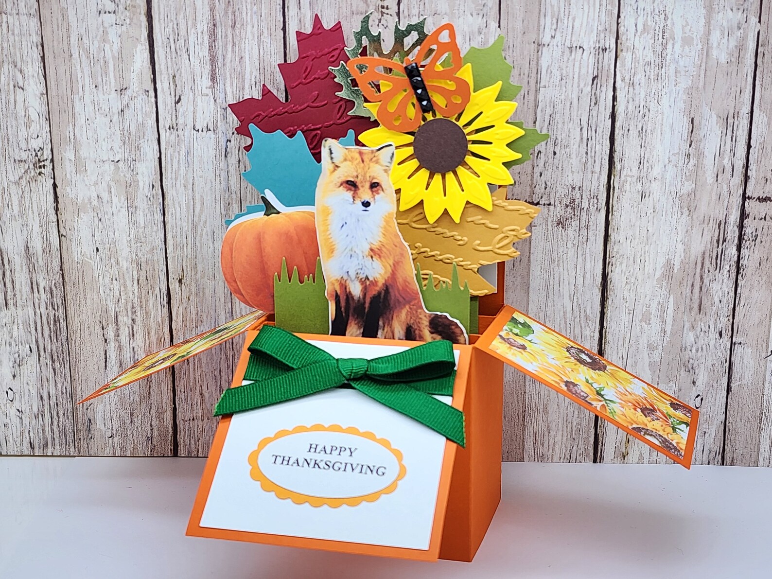 3d Thanksgiving Card, Happy Thanksgiving Card, Thanksgiving Box Card ...