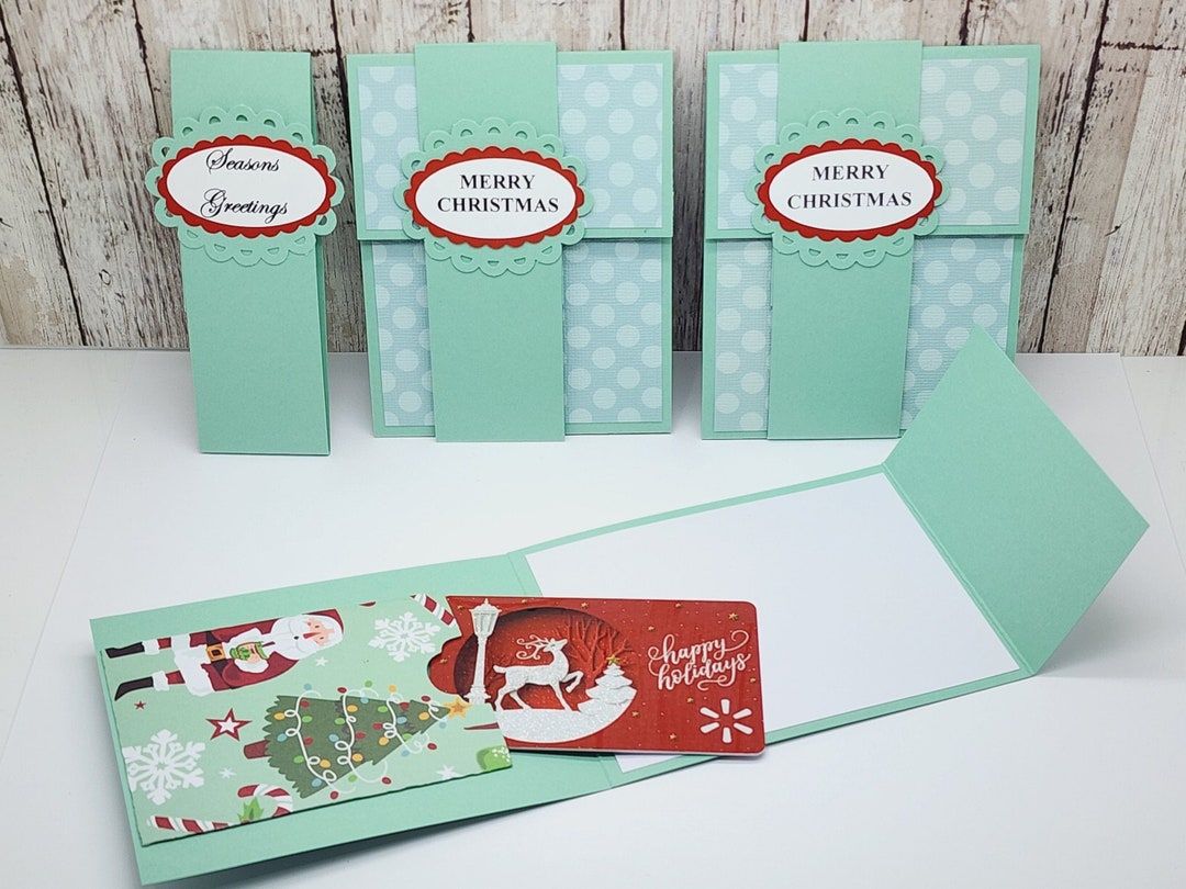 LOT of 3 Christmas Gift Card Holders, Cute Gift Card Holder, Christmas ...
