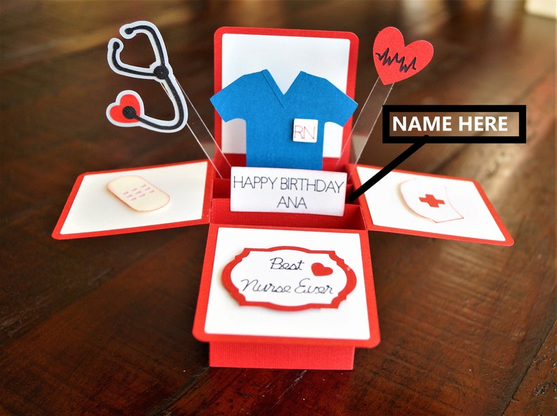 Personalized Nurse Pop up Card, Handmade Pop up Box Card, 3D Handmade ...
