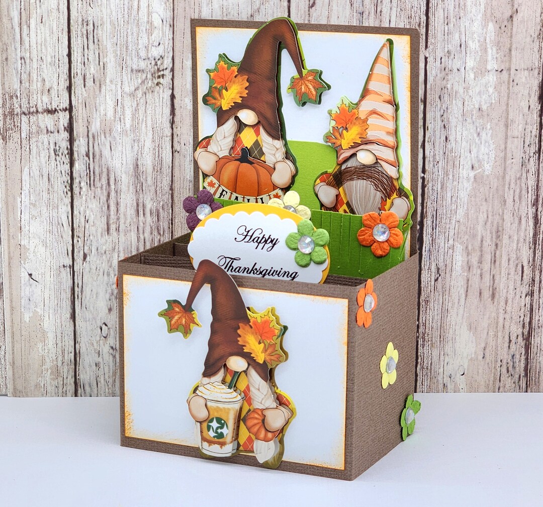 Thanksgiving Pop Card, Pop up 3D Box Card, Thanksgiving Card, Handmade ...