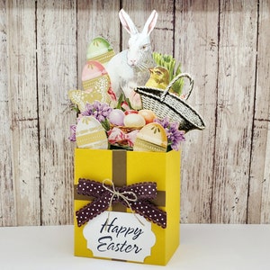 Easter Box Card, Handmade Easter Box Card, Easter Bunny Card, Bunny ...