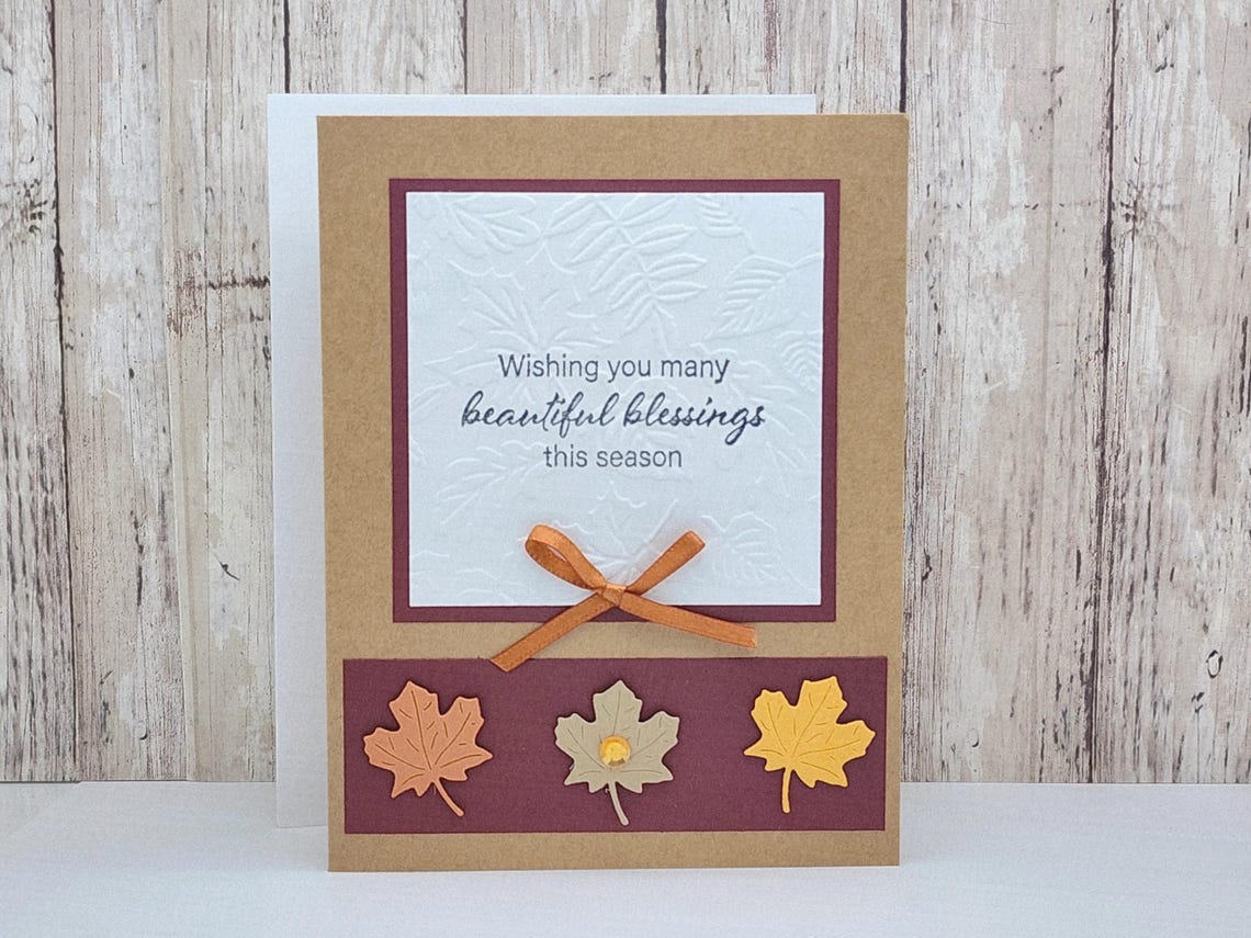 Fall Card KIT, Handmade Thanksgiving Cards, Handmade Card, Card Kit ...