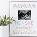 He or She Gender Reveal Sign - He or She Ultrasound Sign - 8X10 JPG - Etsy
