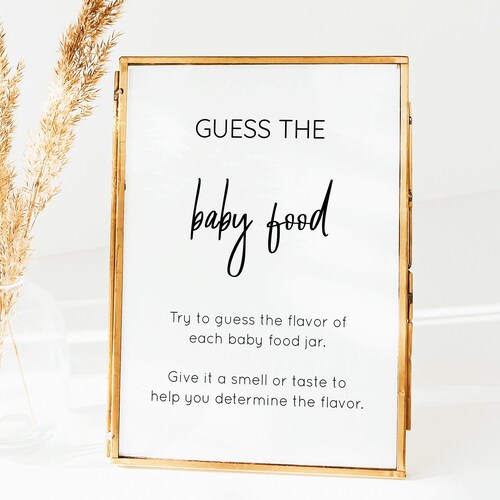 Baby Food Game Baby Food Jar Labels Sign Guess the Baby - Etsy