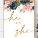 He or She Gender Reveal Sign - 8X10 - Etsy