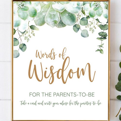Advice for Parents-to-be or Mom-to-be Sign and Note Cards - Etsy