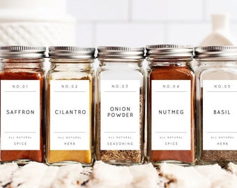 50 Kitchen Label Template , Modern Minimalist Spice Jar Label , Spice ...
