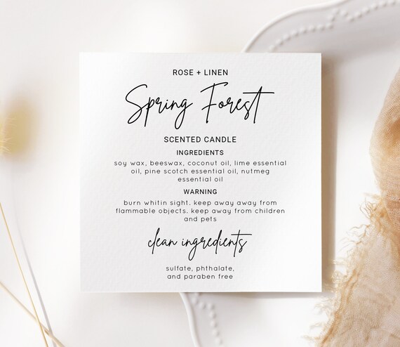 Ingredient Label Sticker Template - MOD01 by Modern Event Design Co ...