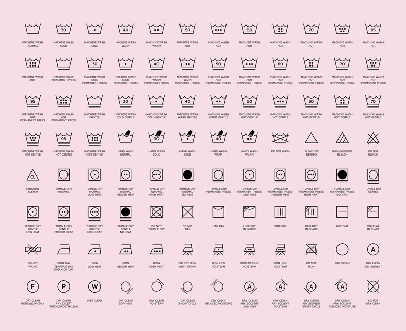 Editable Washing Instructions Card Template, Printable Clothing Care ...
