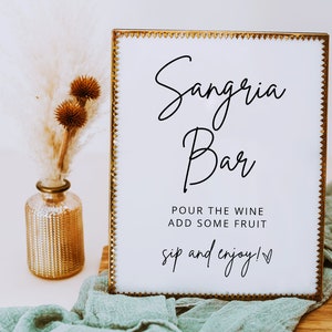 Sangria Bar Sign, Printable Wedding Signs, Cocktail Sign, Sangria Sign ...