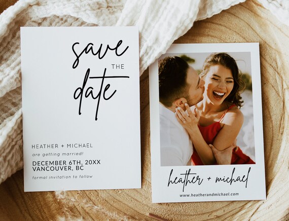Photograph Save the Date | Save The Date With Photo | Wedding Save the ...