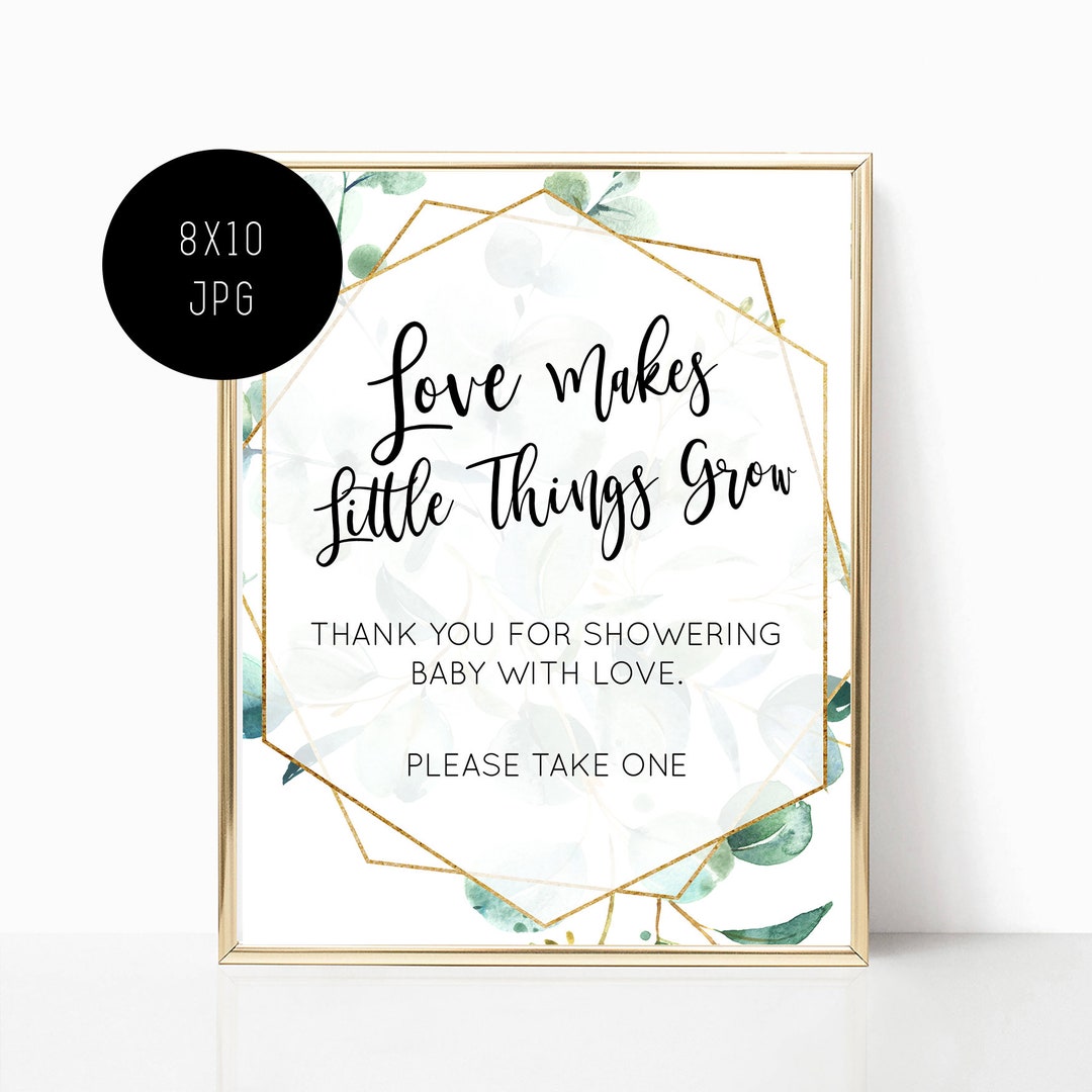 Love Makes Little Things Grow Sign - Eucalyptus Baby Shower Sign - Etsy