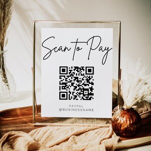 Scan to Pay Sign - Scannable QR Code Sign - Social Media Sign - Bar ...
