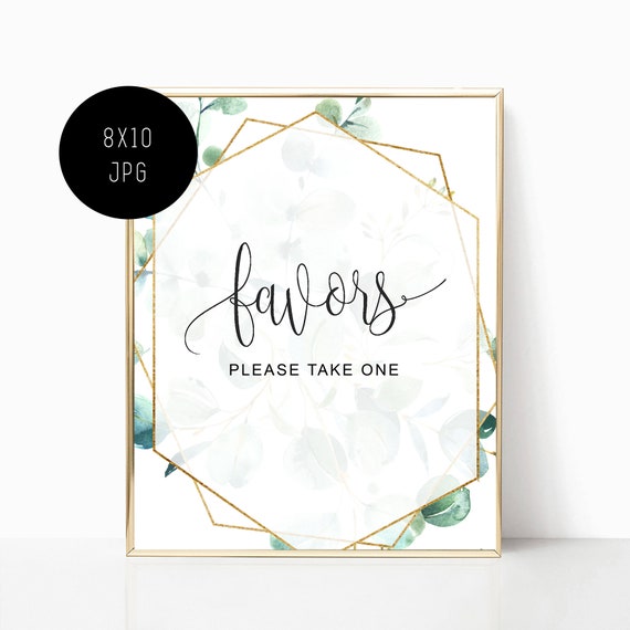 Wedding Favors Sign | Printable Favors Sign | Favors Table Sign ...