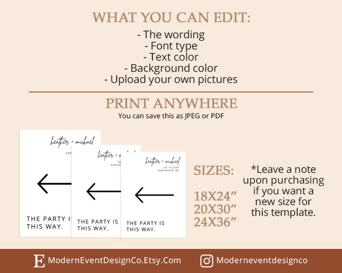 Wedding Direction Sign Direction Signs Wedding Signage - Etsy