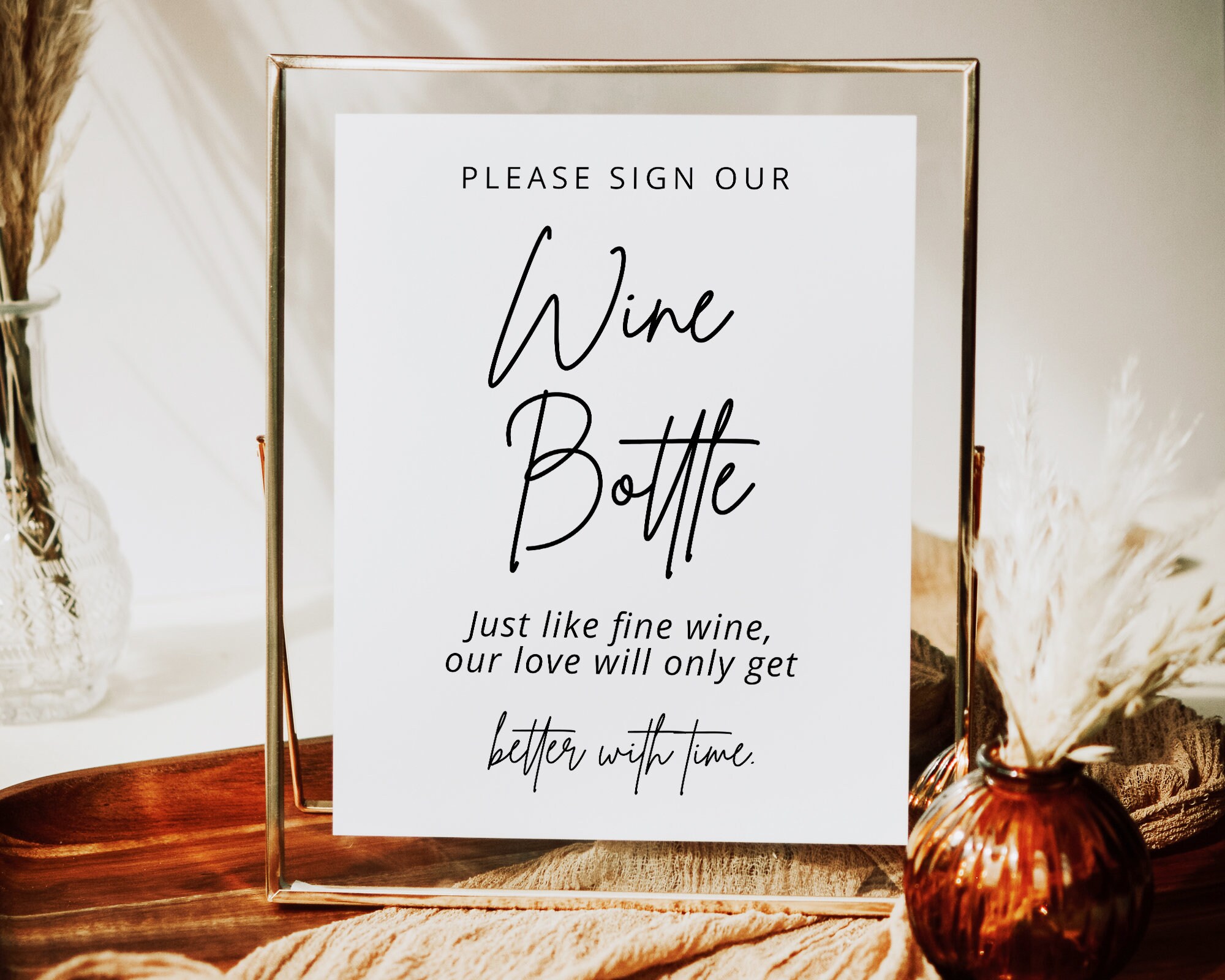 Please Sign Our Wine Bottle Sign Like Wine Sign Template - Etsy