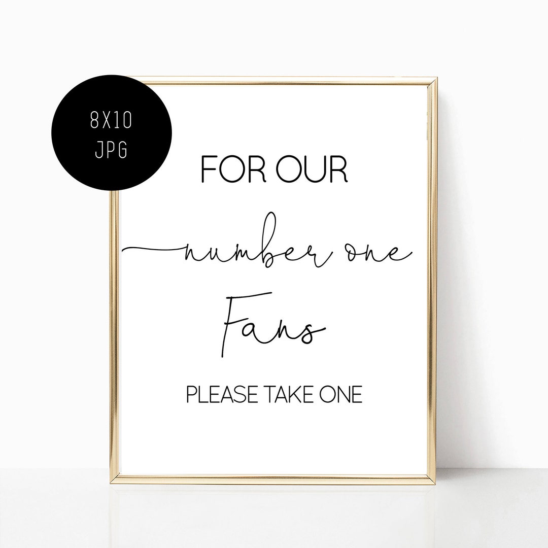 For Our Number One Fans, Wedding Fan Sign, Wedding Fan, Summer Wedding ...