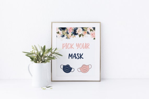 Pick Your Mask Gender Reveal Sign, Printable Wear a Mask Sign, Gender ...