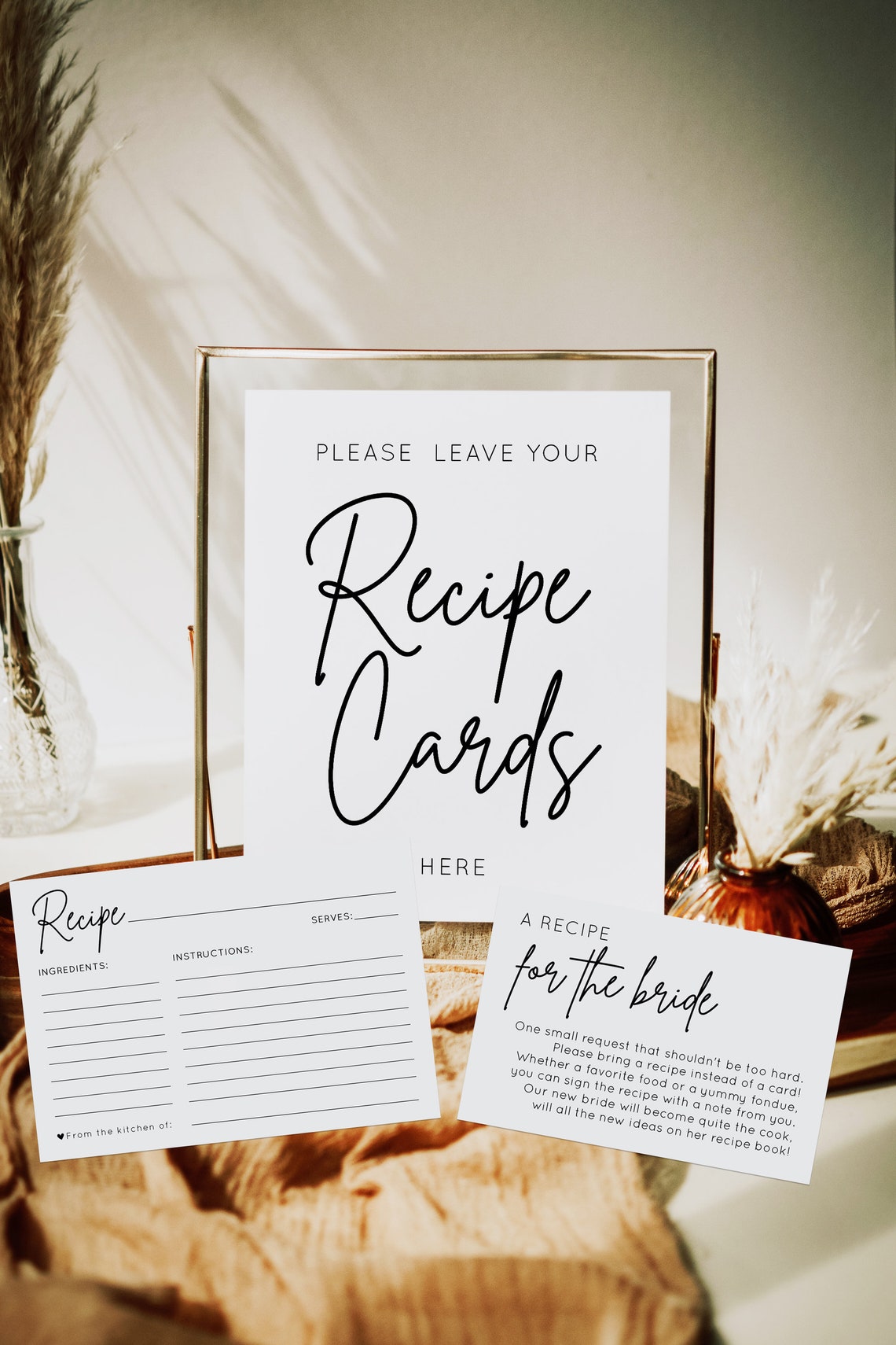 Recipe Card Sign Place Your Recipe Cards Here Recipe Card - Etsy