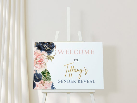 GENDER REVEAL Welcome Sign by Modern Event Design Co | Catch My Party