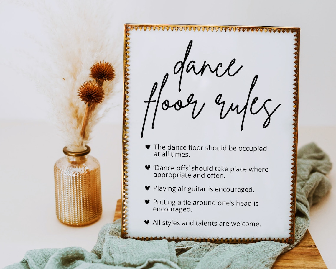 Dance Floor Rules Sign Wedding Dance Floor Sign Dance Floor - Etsy