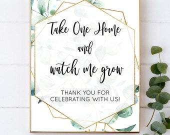 Watch Me Grow Sign for Baby Shower Favors, Take Me Home and Watch Me ...