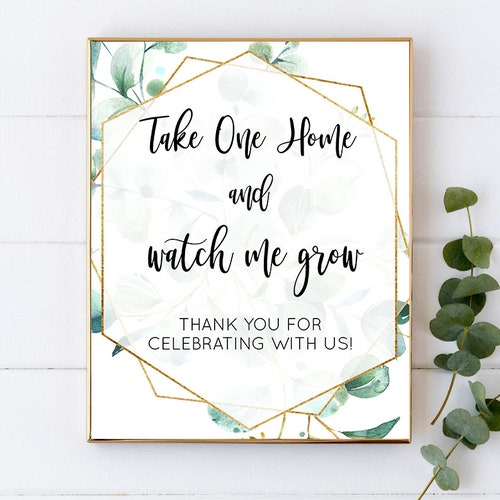 Watch Me Grow Sign for Baby Shower Favors Take Me Home and - Etsy