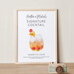 Couples Signature Cocktail Sign, Printable Signature Drink Sign ...