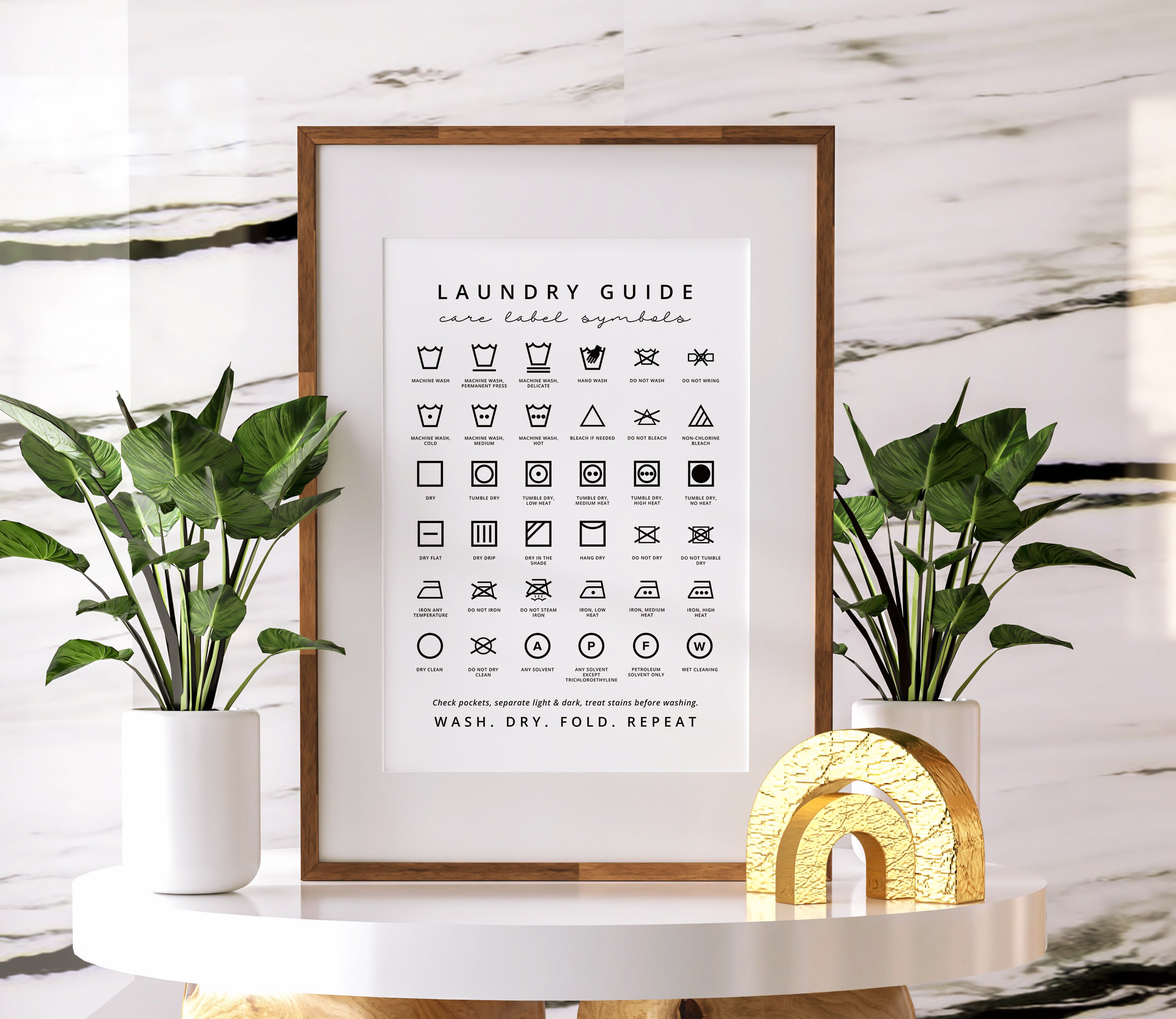 Laundry Print Laundry Room Symbols Laundry Printable Art - Etsy