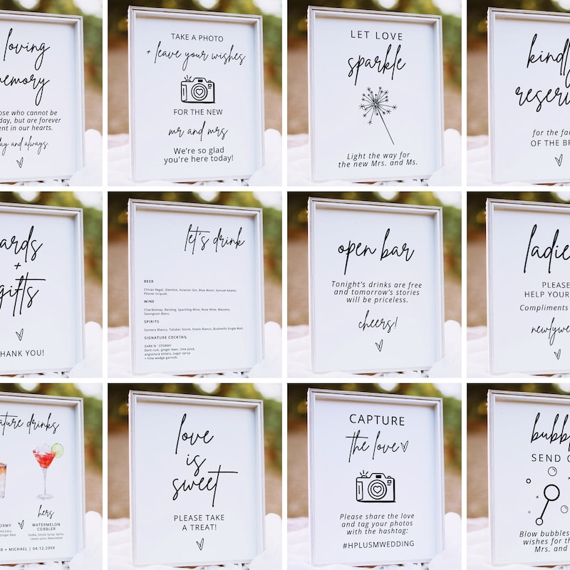 Wedding Table Signs - Etsy