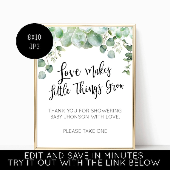 Love Makes Little Things Grow Sign by Modern Event Design Co | Catch My ...