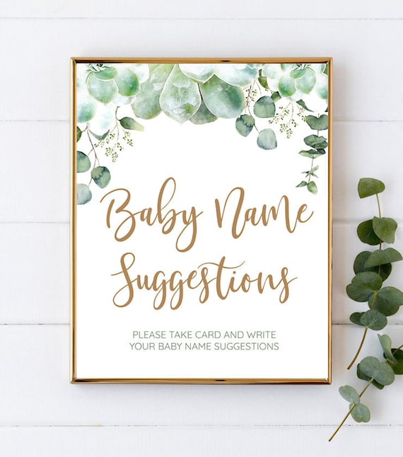 Succulent Baby Name Suggestions Sign - 007 by Modern Event Design Co ...