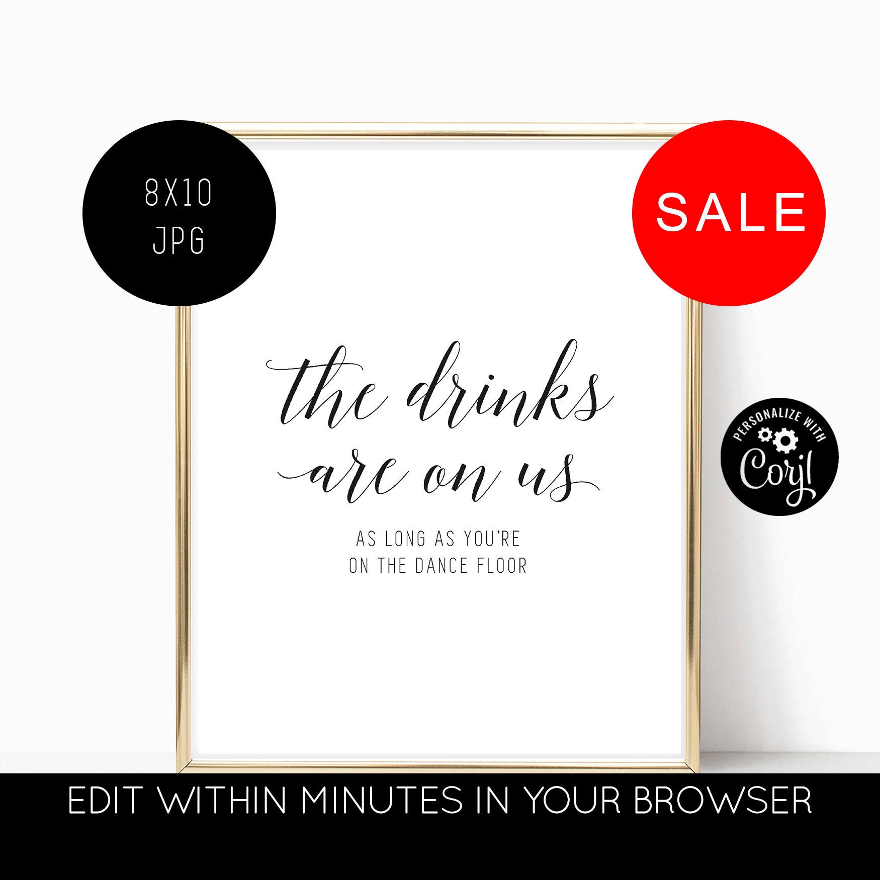 Drinks are on Us sign Open bar sign wedding bar signs | Etsy