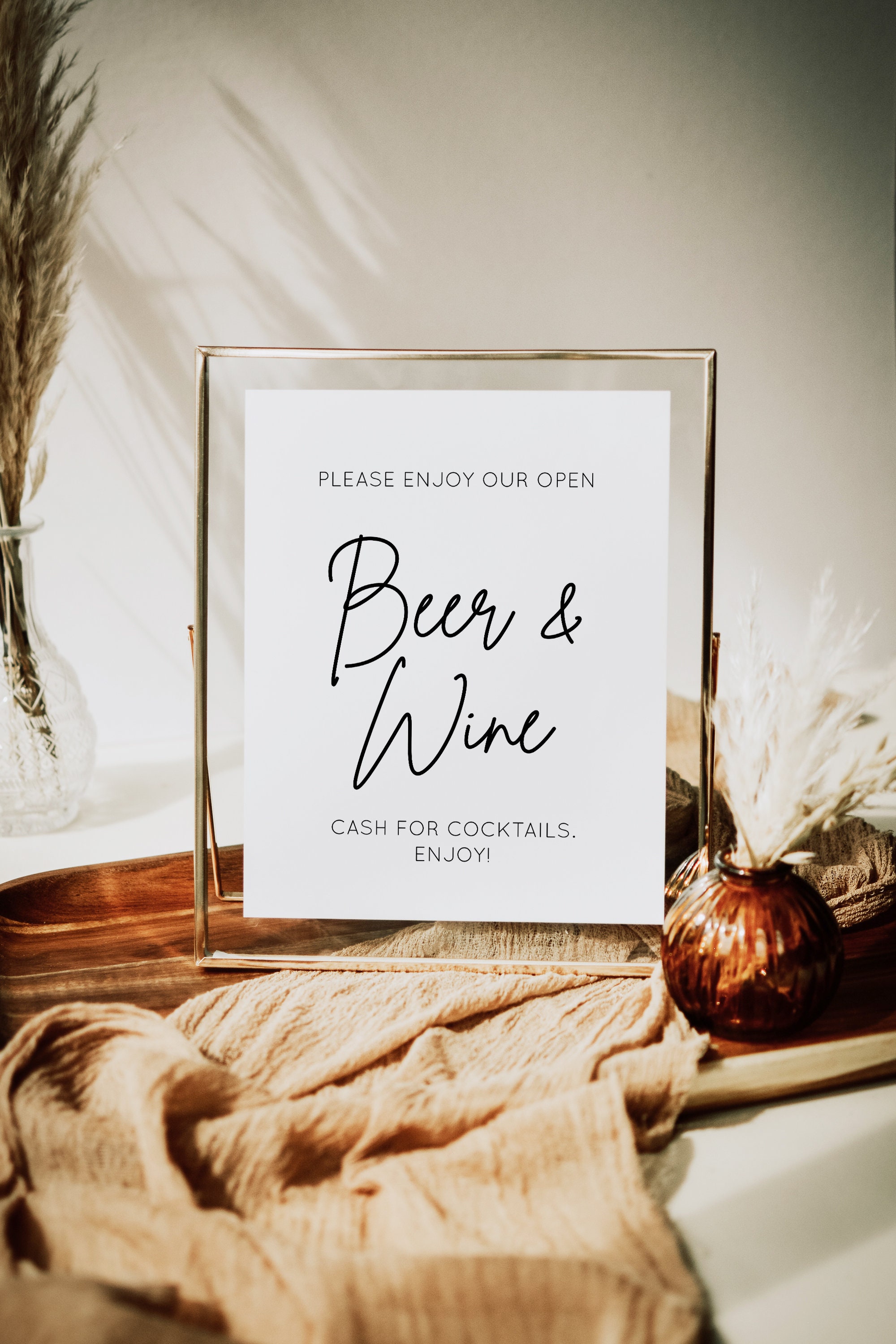 Beer and Wine Are on Us Sign the Drinks Are on Us Beer and - Etsy