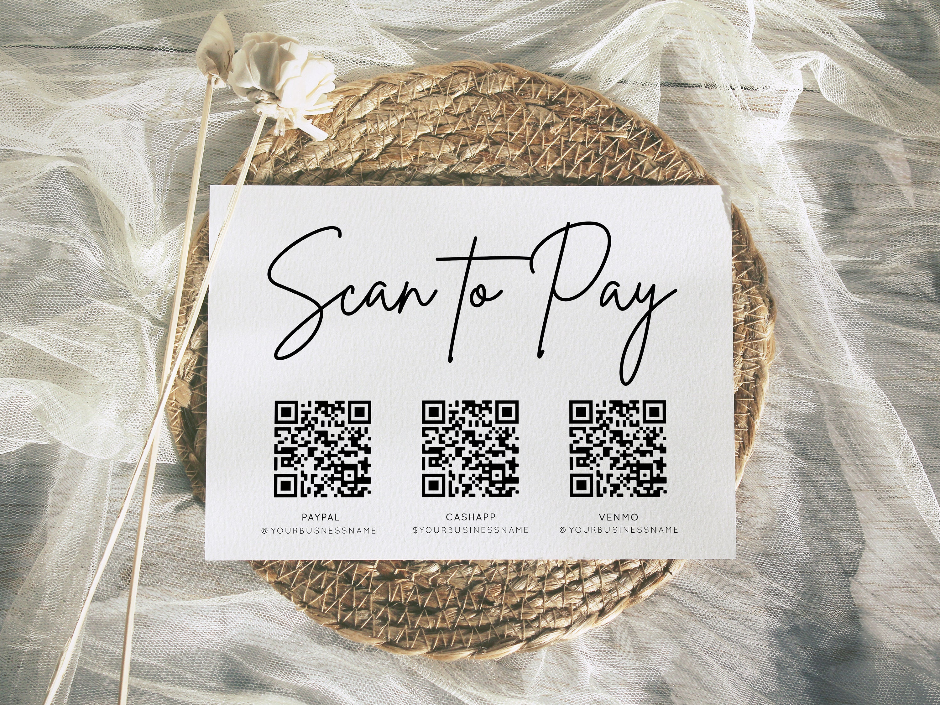 Scan to Pay Sign Scannable QR Code Sign Social Media Sign - Etsy Canada
