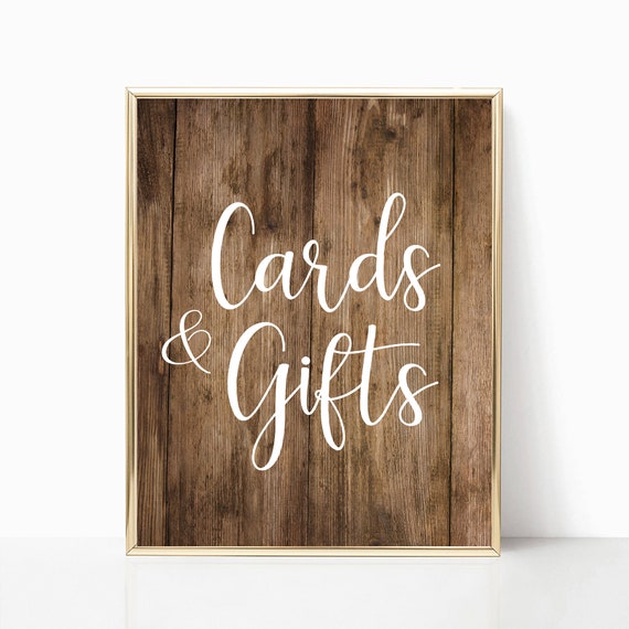 Rustic Cards And Gifts Sign - 8x10 JPG - Instant Download by Modern ...