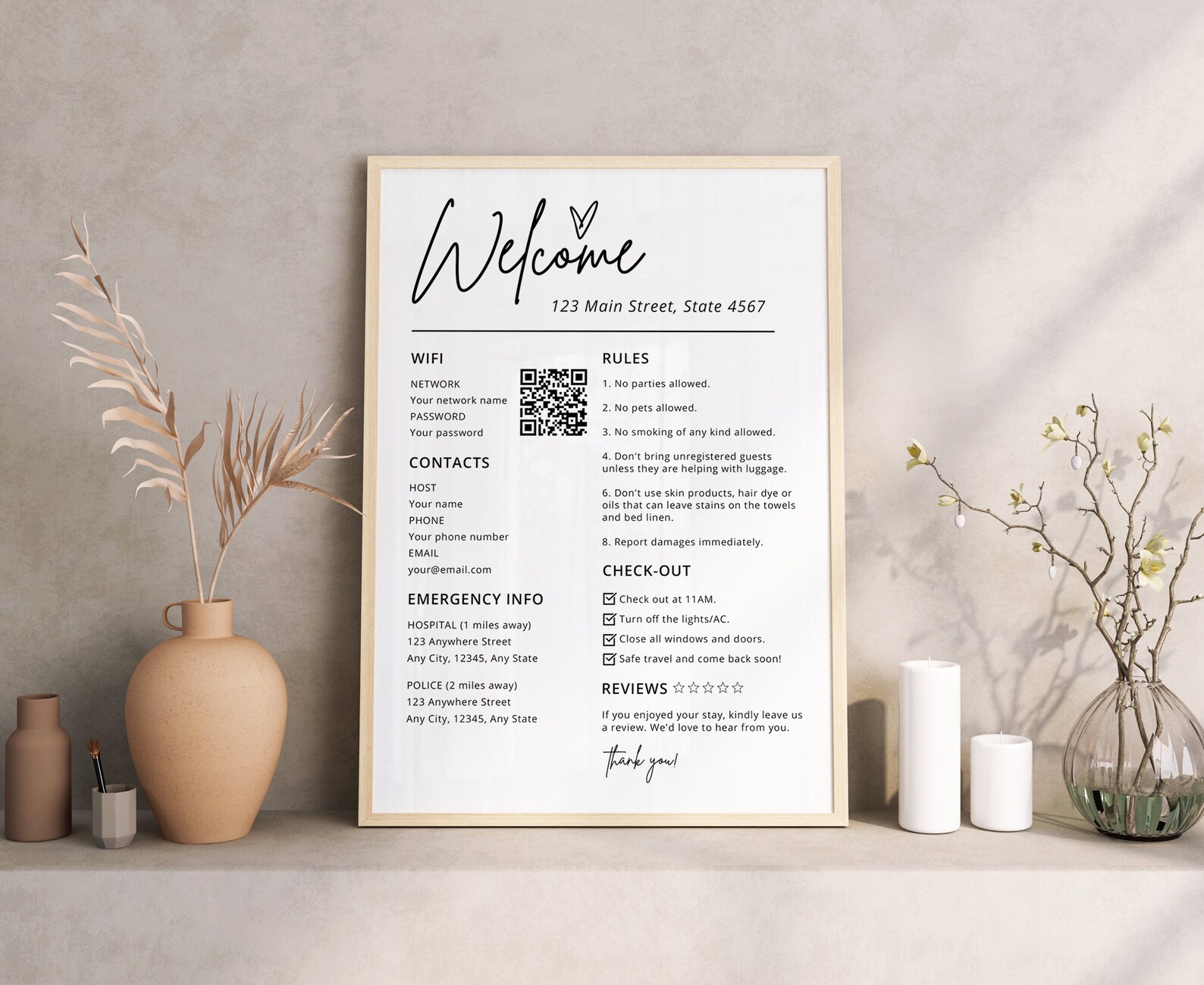 Editable Airbnb Welcome Template Printable Air BNB Welcome - Etsy