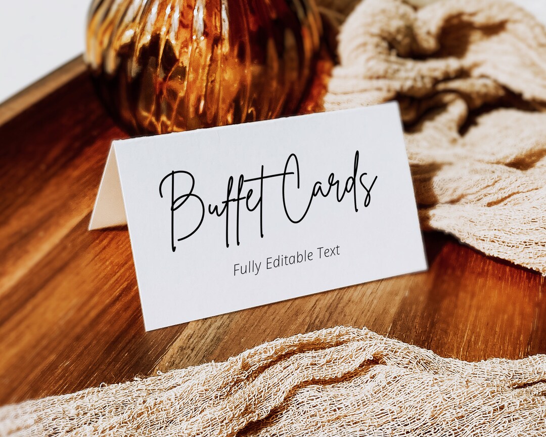 Minimalist Buffet Card Template | Buffet Cards | Modern Wedding Buffet ...
